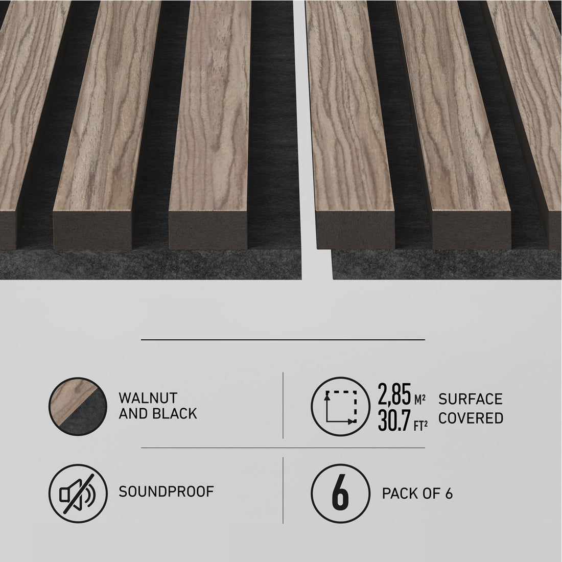 Sonolok wall panel kit in Walnut | Artika Canada