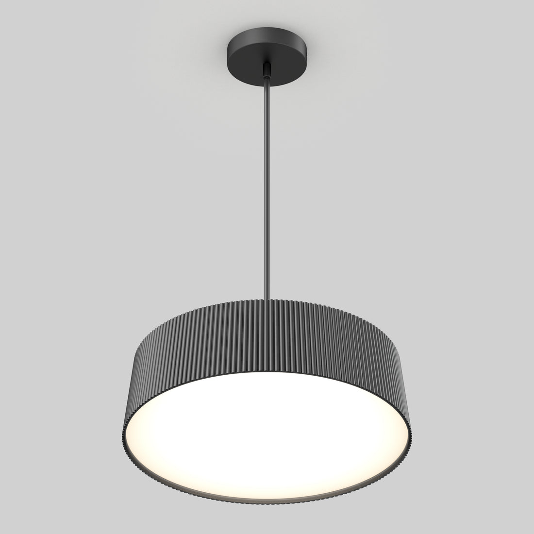 Groove Drum LED pendant light 3 CCT Matte in Matte Black | Artika Canada