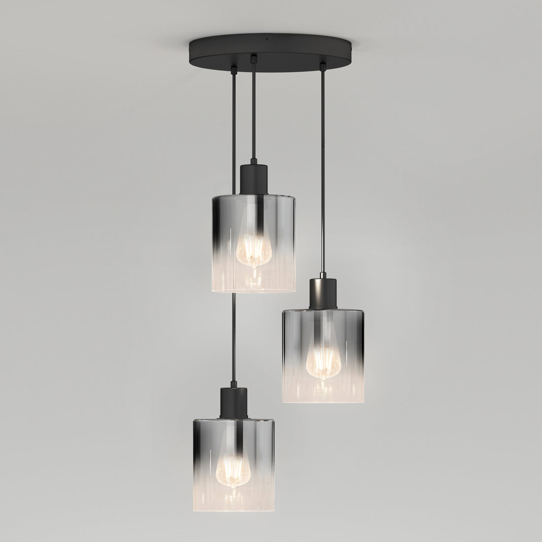 Haze modern 3-light pendant light Matte Black in Matte Black | Artika ...