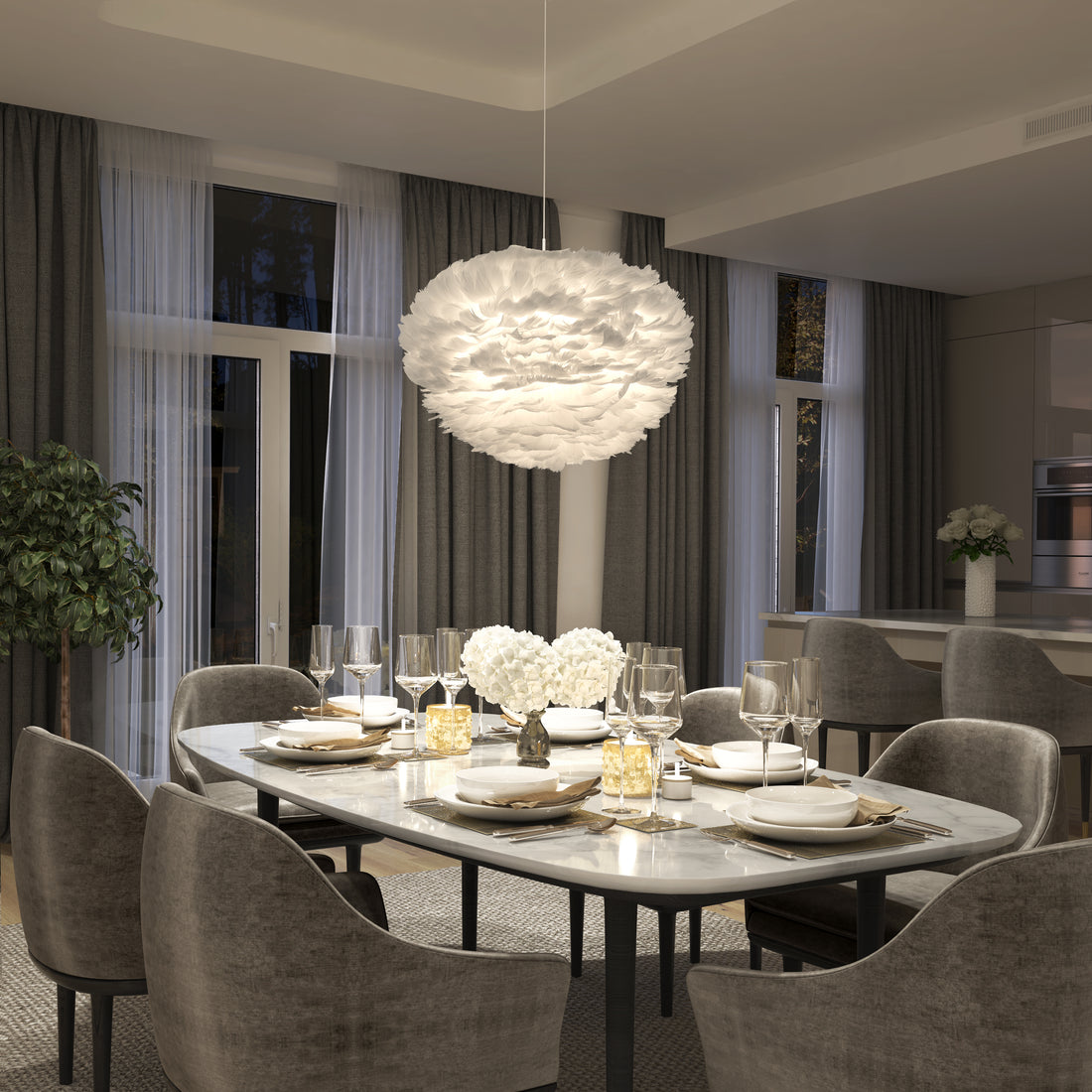 Plume LED Pendant Light White | Artika Canada