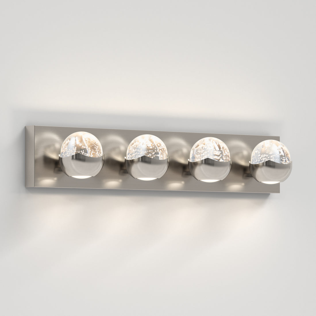 Oracle 4 light LED vanity light in Brushed Nickel | Artika Canada