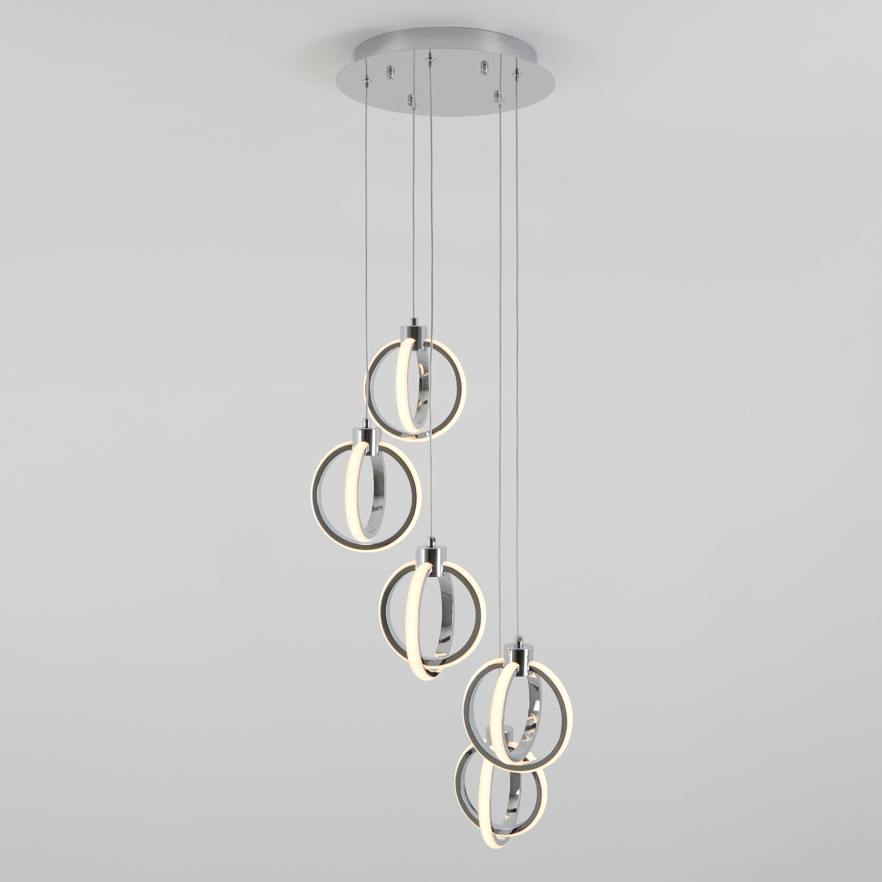 Soho modern 5-light LED pendant chrome | Artika