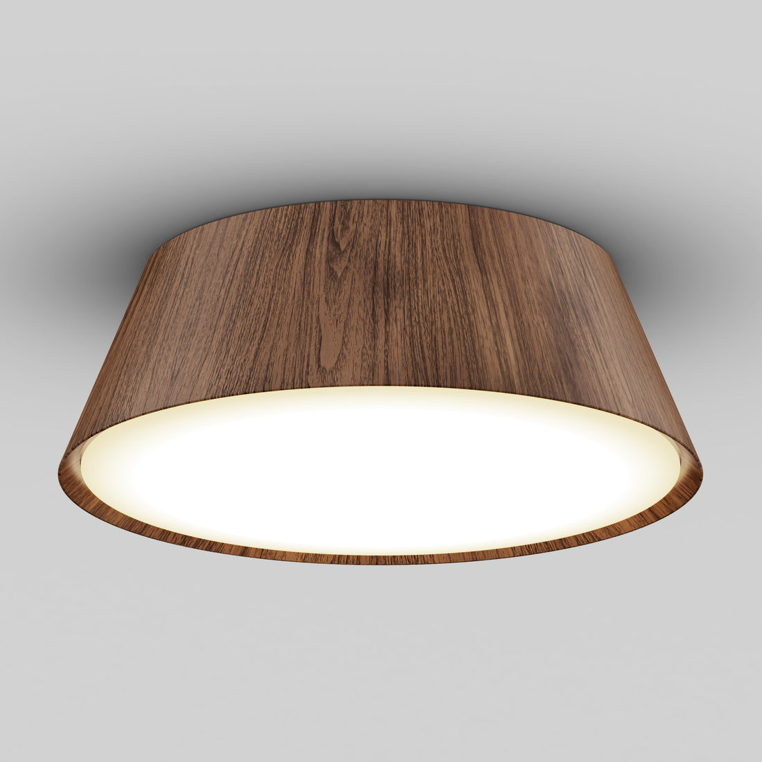 Dunham 15 in. LED flush mount light in Walnut | Artika Canada