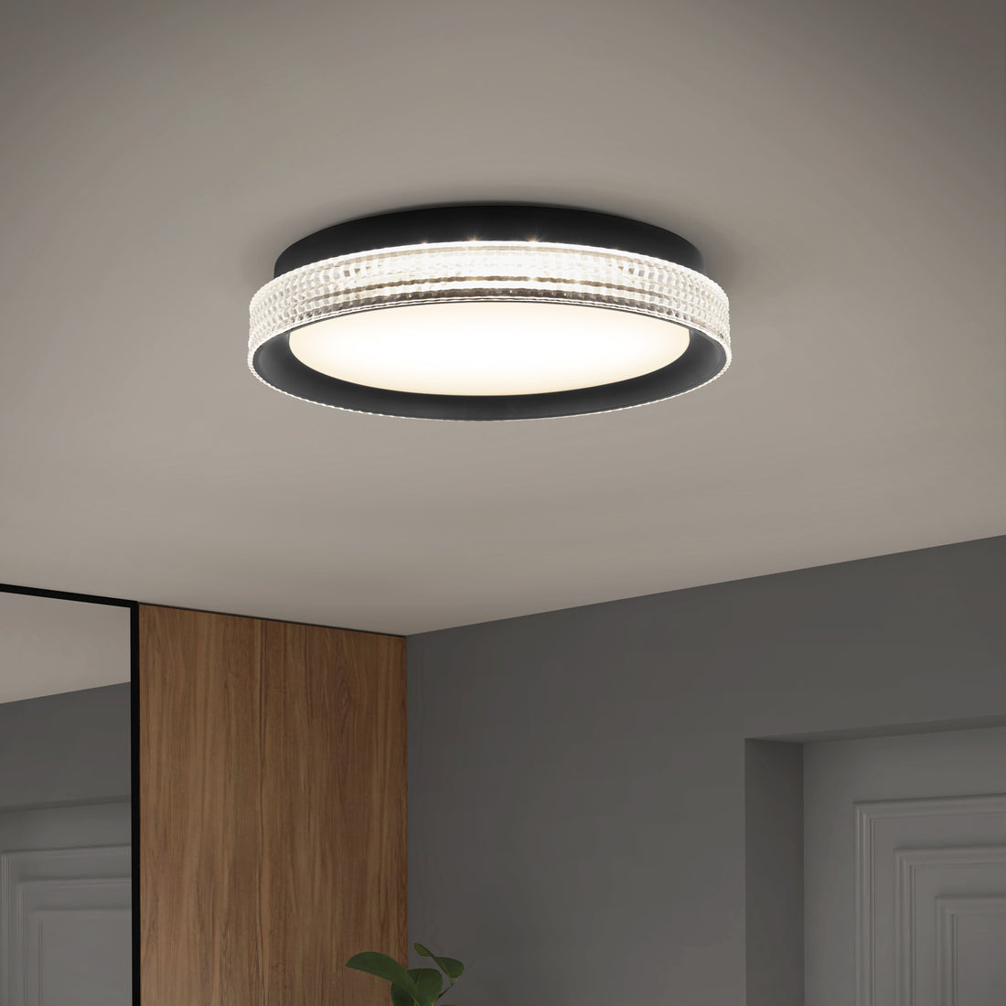 Aston 15 in. LED flush mount light 5 CCT in Matte Black | Artika Canada