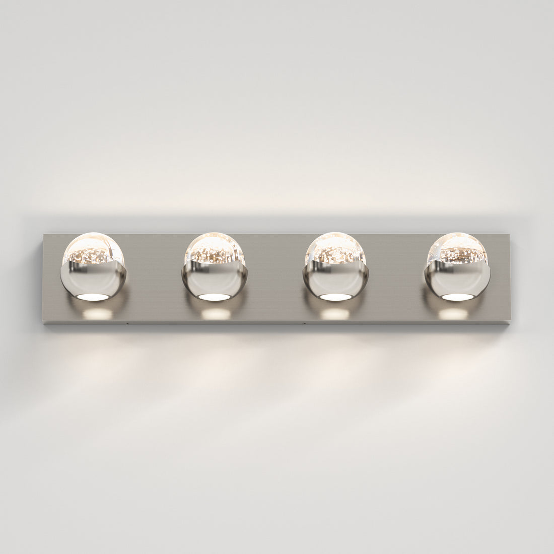 Oracle 4 light LED vanity light in Brushed Nickel | Artika Canada
